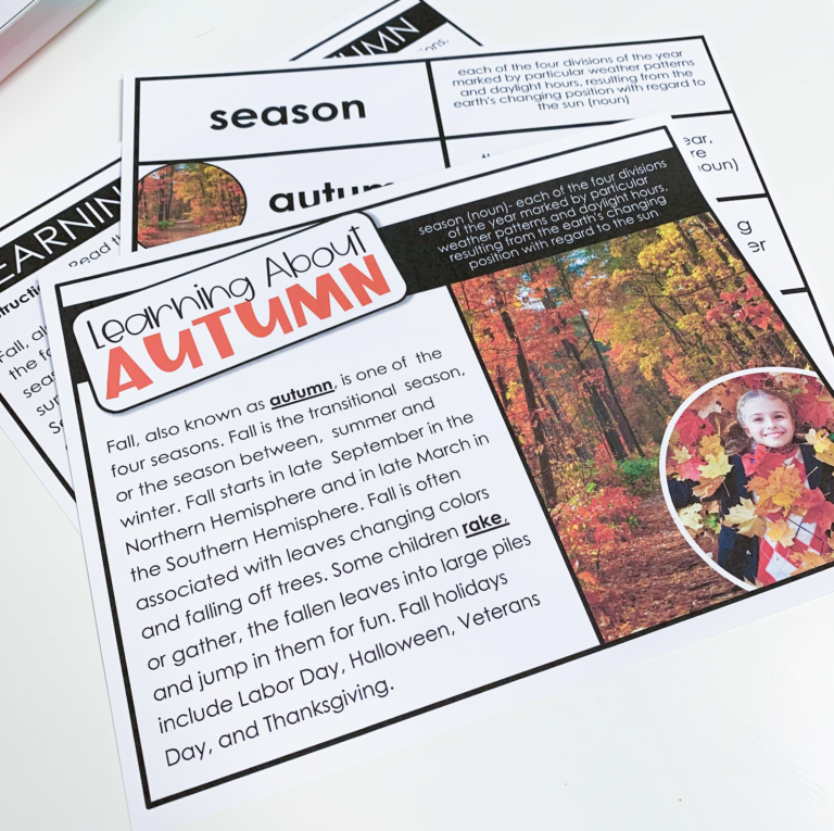 Five Fall Freebies for Speech Therapy - A Perfect Blend